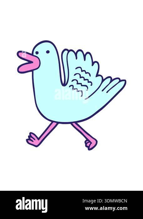 spinning motion animation of cartoon duck running Stock Video Footage ...