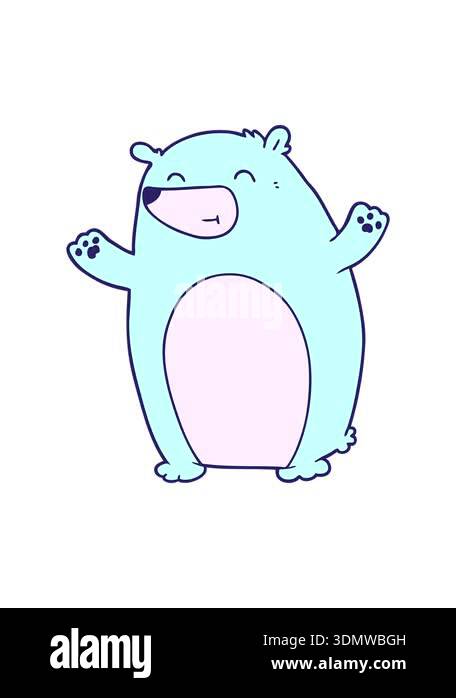 popping motion animation of happy polar bear character Stock Video ...