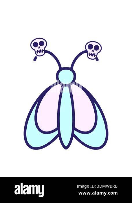 spinning skulls animation of simple bold drawing of a butterfly Stock ...