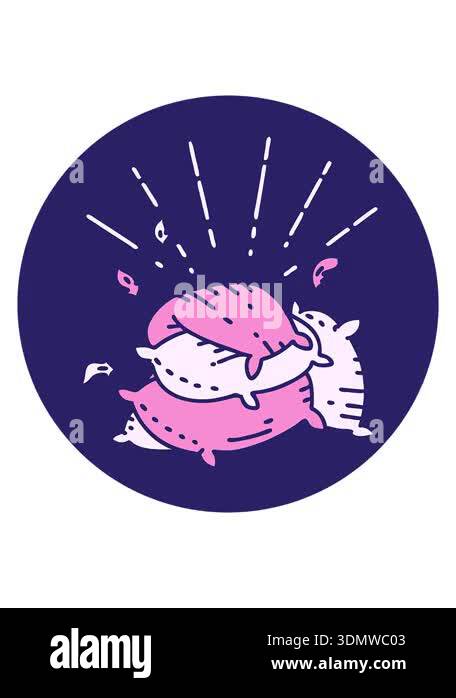 jiggle motion animation of icon of a tattoo style pile of pillows Stock ...