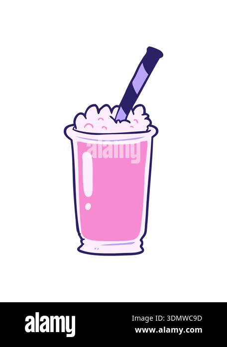 pixelize effect animation of cartoon milkshake Stock Video Footage - Alamy