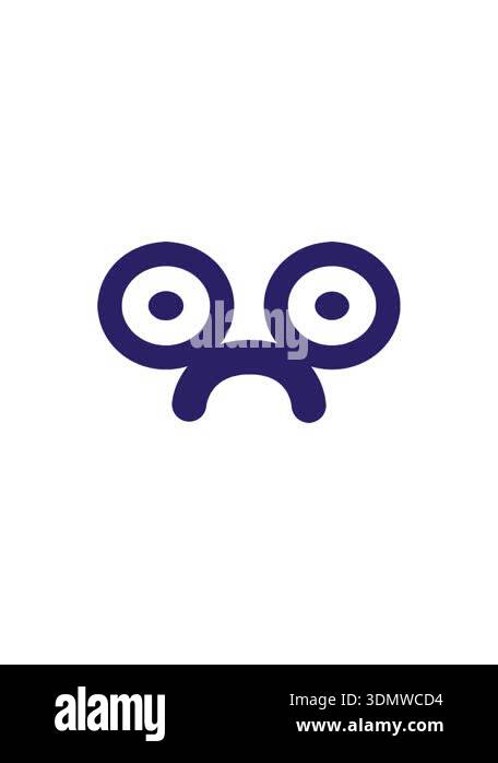 radioactive glowing animation of sad staring face icon Stock Video ...