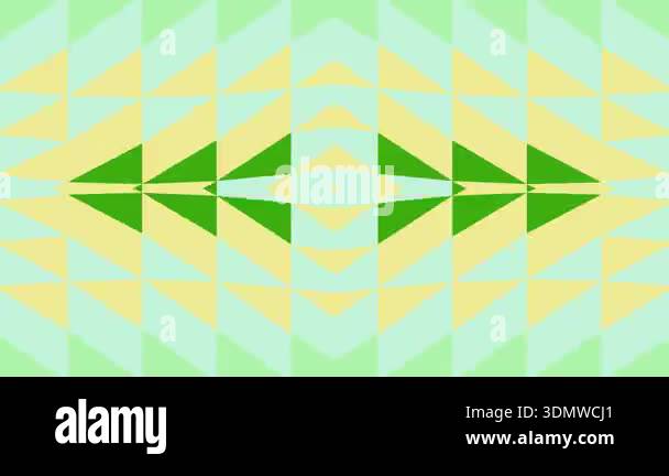 Colorful geometric pattern featuring symmetrical green and yellow ...