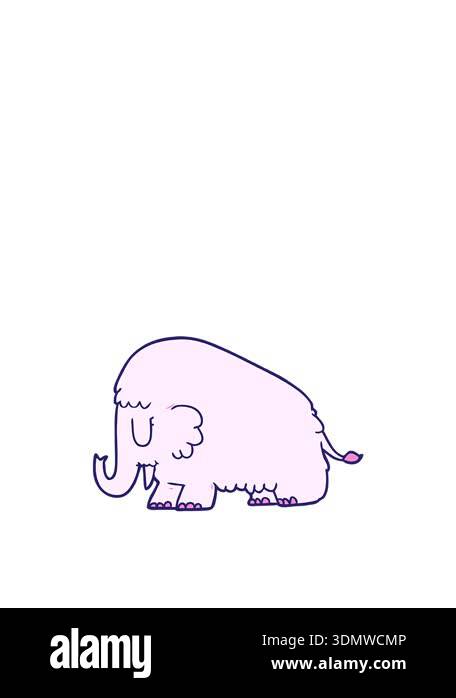 rise and float animation of a cartoon mammoth Stock Video Footage - Alamy