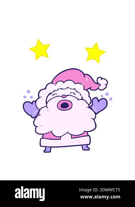 spinning stars animation of cartoon santa claus shouting in frustration ...