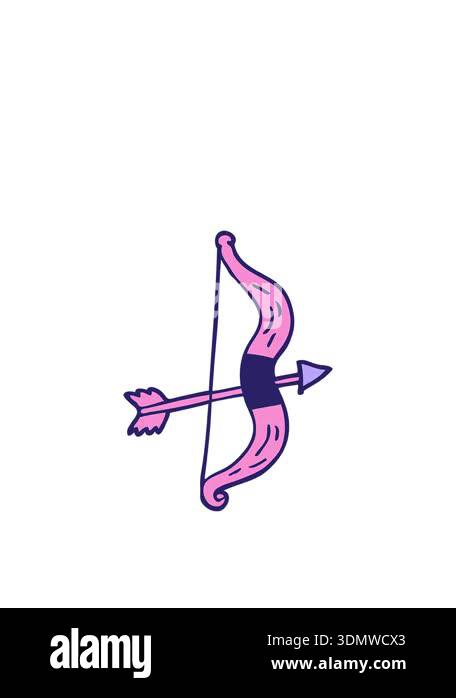 jumping motion animation of cartoon doodle bow and arrow Stock Video ...