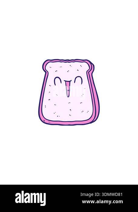 starburst effect animation of cartoon slice of bread Stock Video ...