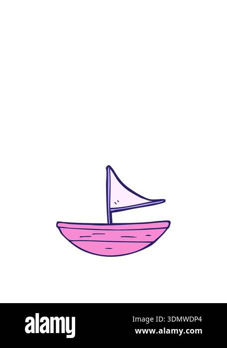 stretching up animation of cartoon boat Stock Video Footage - Alamy