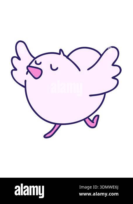 jiggle motion animation of cartoon of a happy bird dancing Stock Video ...