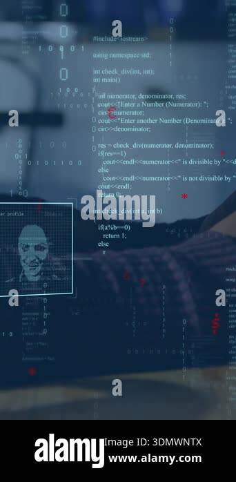Analyzing faces using animation, person with smartphone in school ...