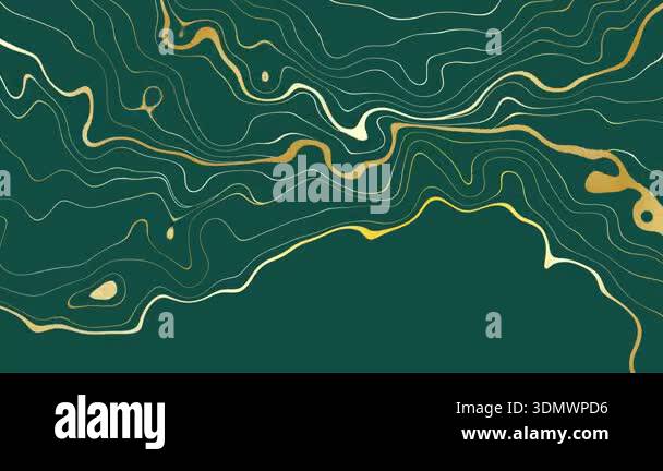 Abstract Fluid Line Gold Pattern Motion Background with Organic Shapes ...