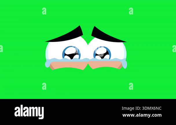 Sad Crying Cartoon Character Eyes With Tears Stock Video Footage - Alamy
