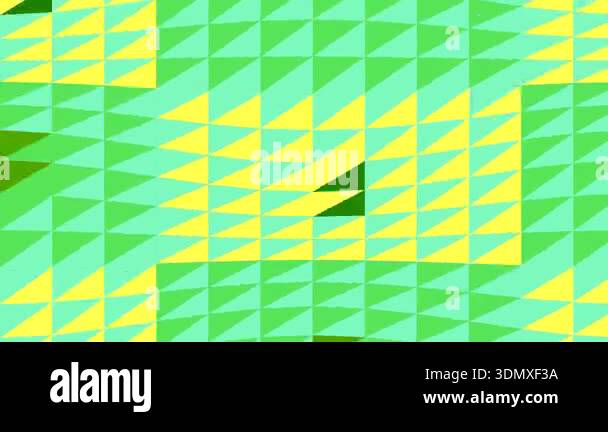 Animated geometric pattern featuring green and yellow shapes Stock ...