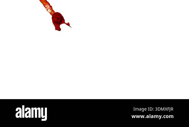 Blood Splash in Super Slow Motion. Isolated on White Background. High ...