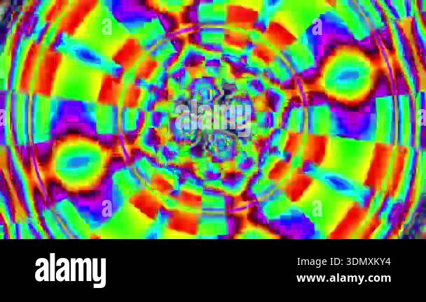 Abstract art of trippy colorful mosaic, featuring vibrant geometric ...
