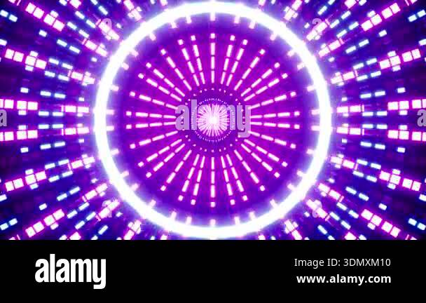 Glowing circle light screen lamps loop for vibrant VJ visuals Stock ...
