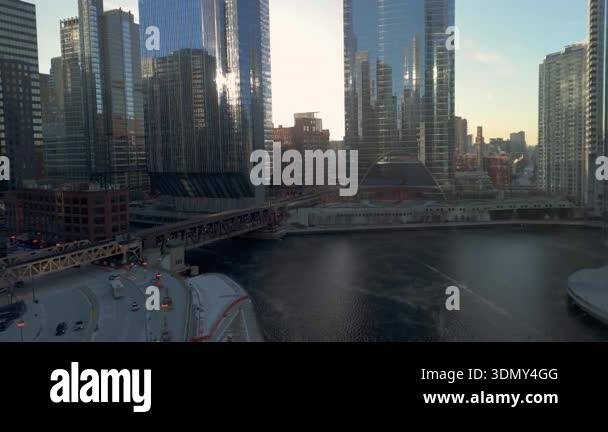USA Chicago IL 25 Jan 2026. Drone view of Chicago downtown with ...