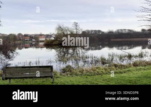Scenic view of lake against sky, Viborg, Denmark. Landscape with a lake ...