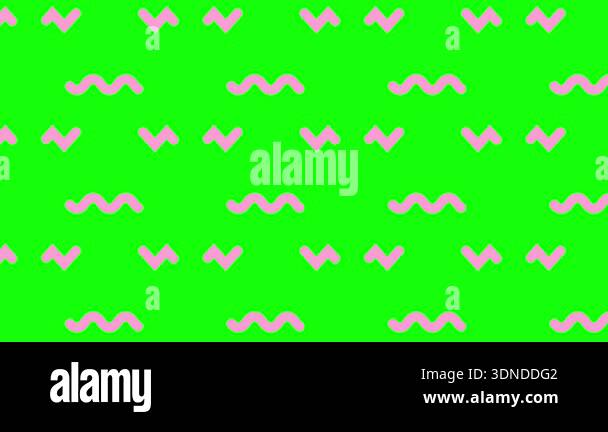 Animated pink decorative wavy lines is drawn. Linear pattern background ...