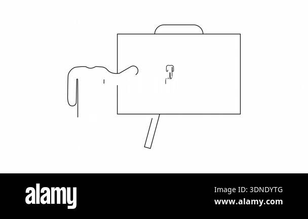 A simple line drawing showing a presenter discussing mobile app growth ...