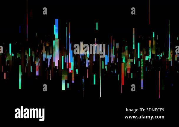 Vertical glitch spectrum background with multicolor light bars, digital ...