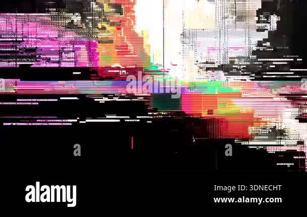 Abstract digital landscape glitch, broken city data, pixelated ...