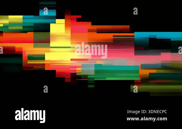 Abstract digital glitch background with horizontal pixel smears ...