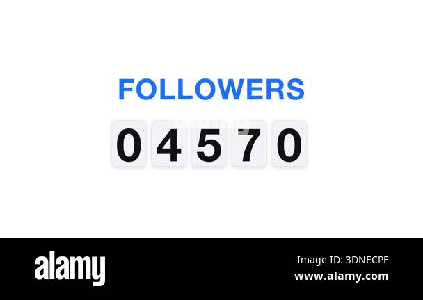 Minimal modern animation showing a follower counter increasing on a ...