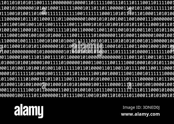 Abstract digital background showing rows of binary code with ones and ...