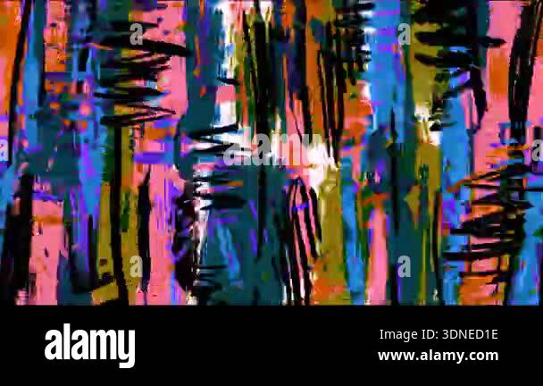 Abstract aggressive paint texture, vertical chaotic brush strokes ...