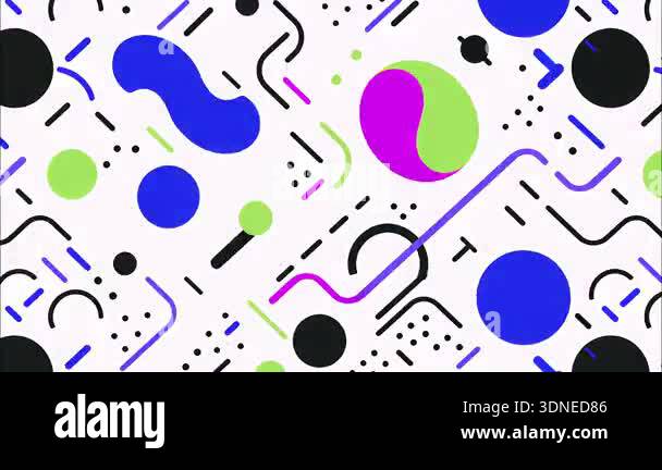 playful funky flat vector pop art geometric 2D shapes cartoon abstract ...