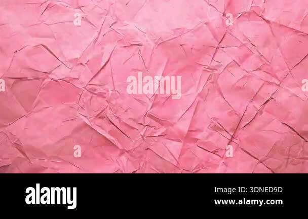 Pink crumpled paper texture, wrinkled paper surface, folded paper ...