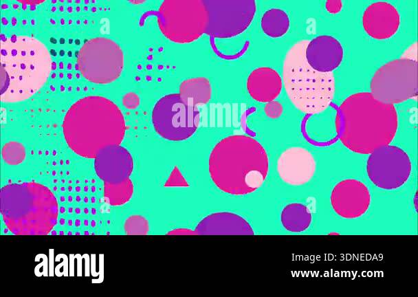 abstract retro pop art cartoon geometric 2D shapes funky flat vector ...