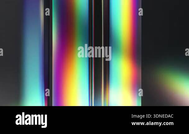 Vertical rainbow light columns on dark background, smooth color ...