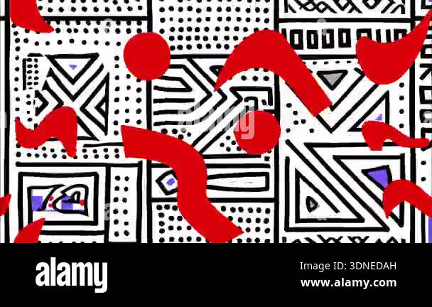 funky flat vector pop art cartoon geometric 2D shapes abstract retro ...