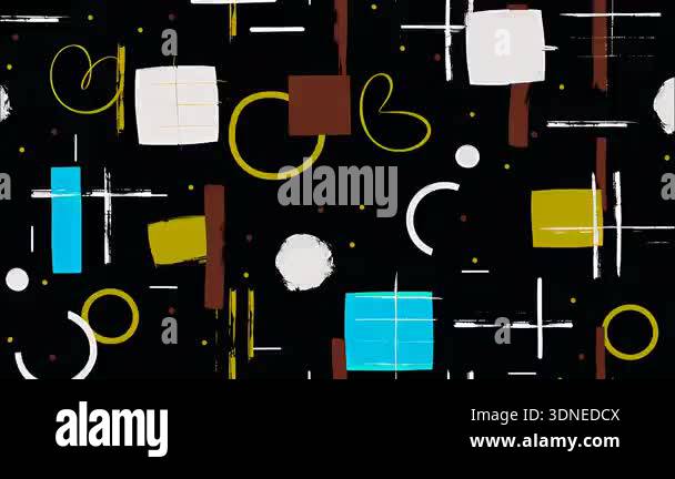 geometric 2D shapes pop art cartoon funky flat vector abstract retro ...