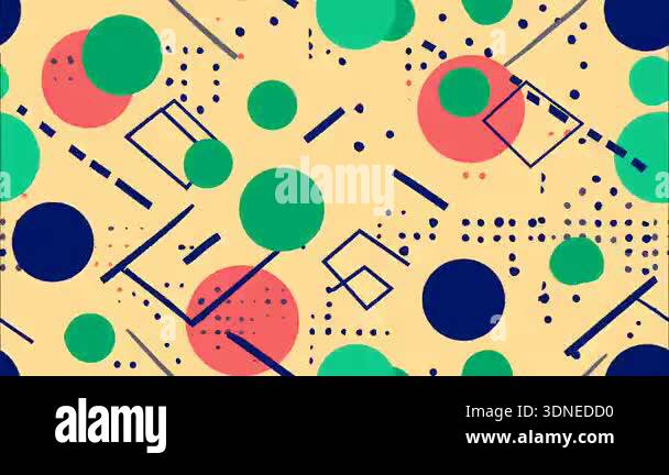 geometric 2D shapes pop art cartoon funky flat vector abstract retro ...