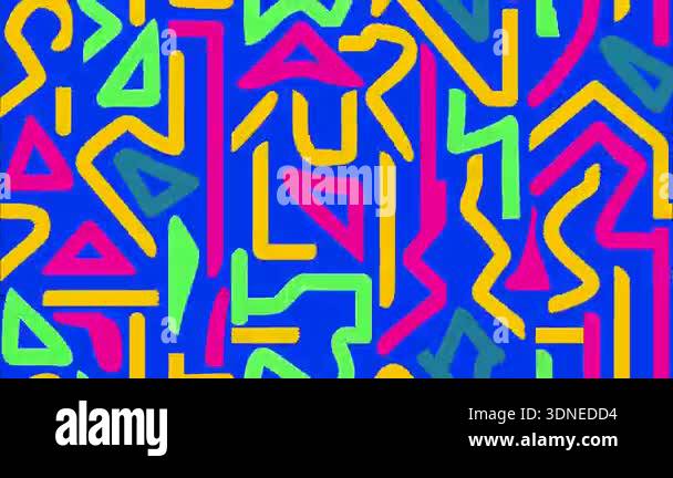 pop art cartoon geometric 2D shapes funky flat vector style abstract ...