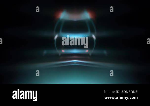Abstract symmetrical light reflection, soft blue glow shapes, mirrored ...