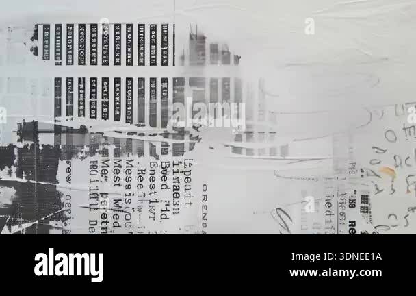 Abstract grunge paper texture background with layered newspaper print ...