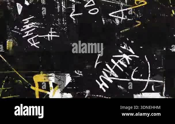 Dark grunge graffiti texture, scratched black surface, chaotic white ...
