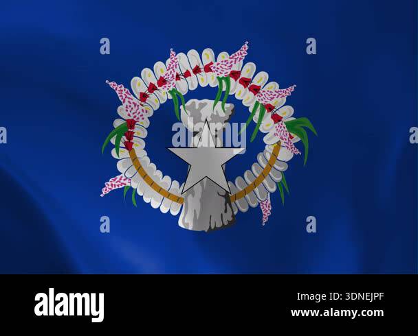 High-quality animation of the Northern Mariana Islands flag featuring a ...