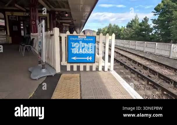 Preserved historic steam locomotives on Strathspey Railway in Scottish ...