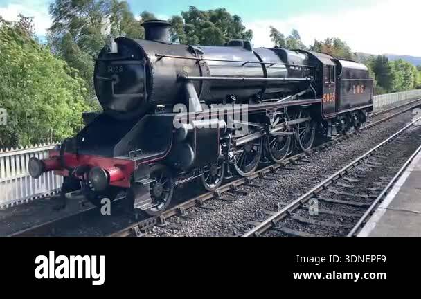 Preserved historic steam locomotives on Strathspey Railway in Scottish ...