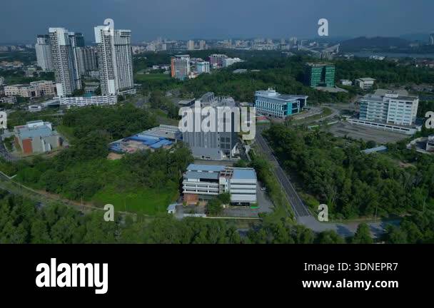 Modern data center building standing tall amidst green landscape ...