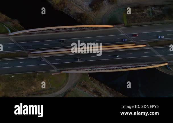 Speed Ramp of Modern german highway bridge carrying vehicle traffic ...