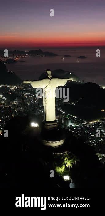 Christ The Redeemer In Rio De Janeiro Brazil. Corcovado Mountain ...