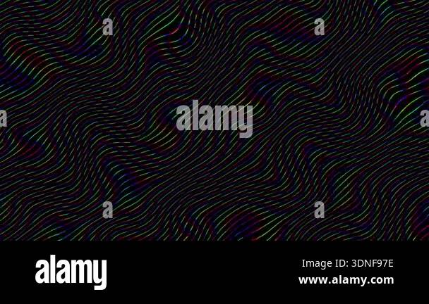 Abstract Waving lines on black Background Loop 4k animation of an ...