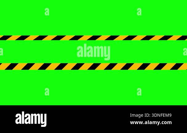 Animated caution warning stripes on green screen Stock Video Footage ...