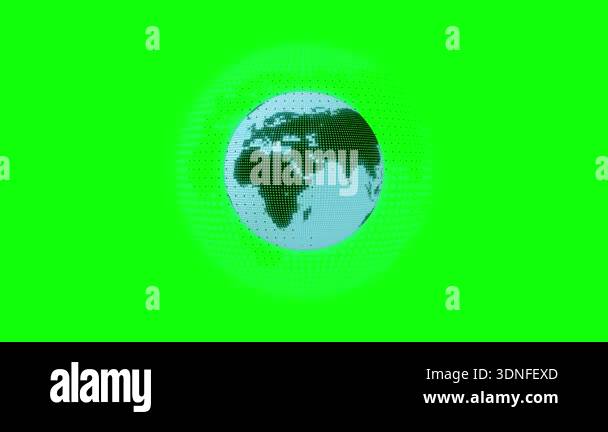 Futuristic digital animation of planet earth spinning. Stylized dot ...